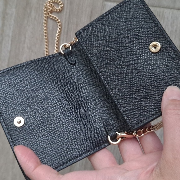 Coach | Bags | Nwt Coach Mini Wallet On Chain Black | Poshmark